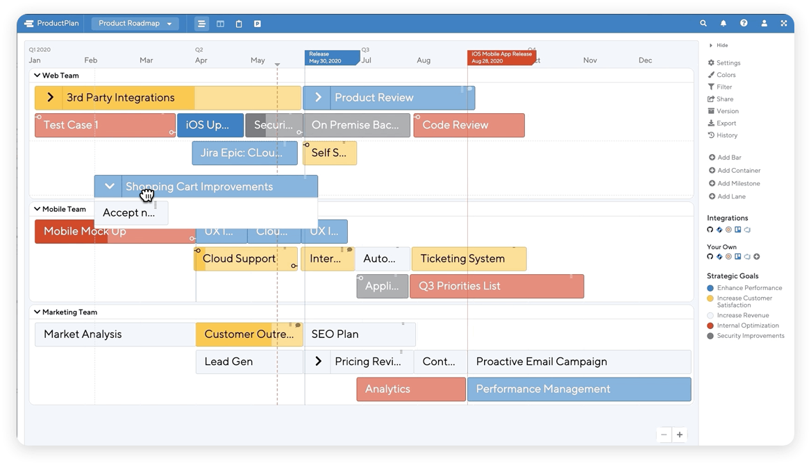 Easy To Use Product Roadmap Tool Productplan